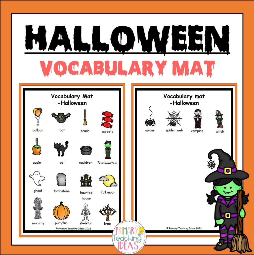 Halloween Vocabulary Mat – Primary Teaching Ideas